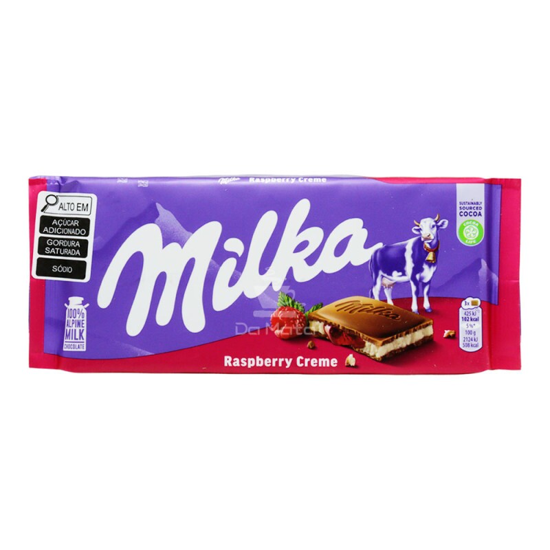 Chocolate Importado Milka Raspberry Creme 100g | Tabacaria da Mata